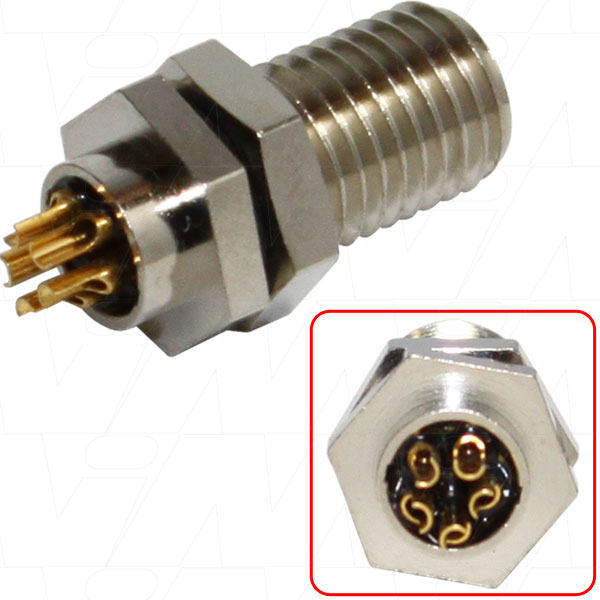 METCO M8-5P PANEL MOUNT - M8-5P Panel Mount male connector (#GT232212-03050).